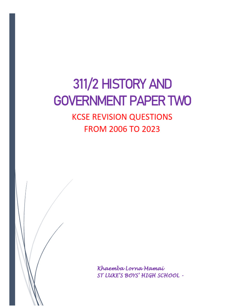 KCSE History & Government Past Papers | PDF | Africa | Tanzania