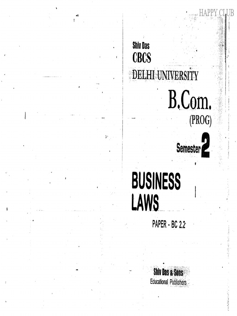 Bcom Prog Business Laws | PDF | Cooking, Food & Wine