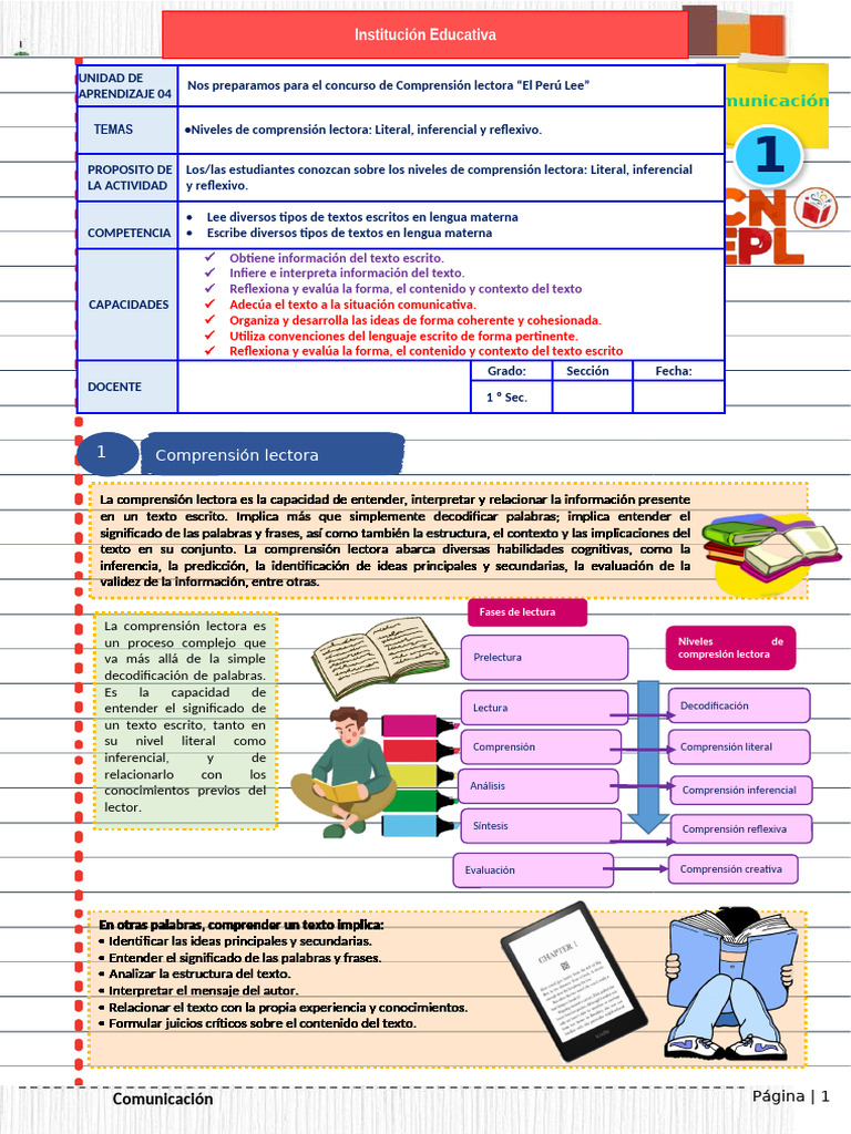 Niveles de Comprensión Lectora en Educación | PDF | Comprensión lectora ...