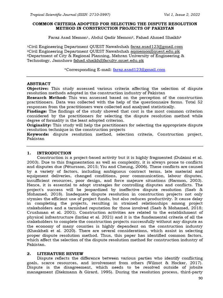 Criteria For Selecting ADR | PDF | Mediation | Arbitration