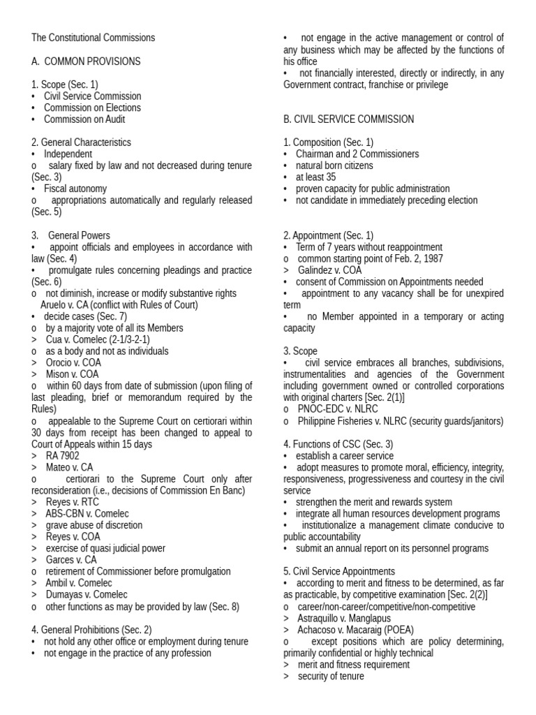 The Constitutional Commissions | PDF | Commission On Elections ...