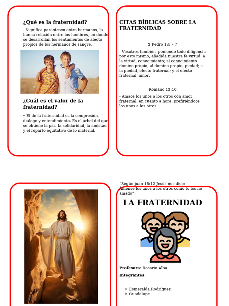 Valor y Significado de la Fraternidad | PDF | Relaciones personales ...