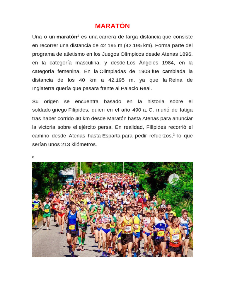 Maratón y pruebas de salto en atletismo | PDF