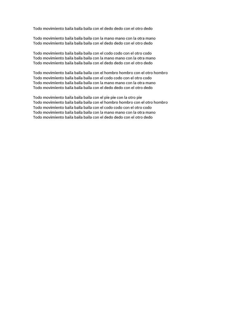 Todo movimiento baila con el dedo | PDF