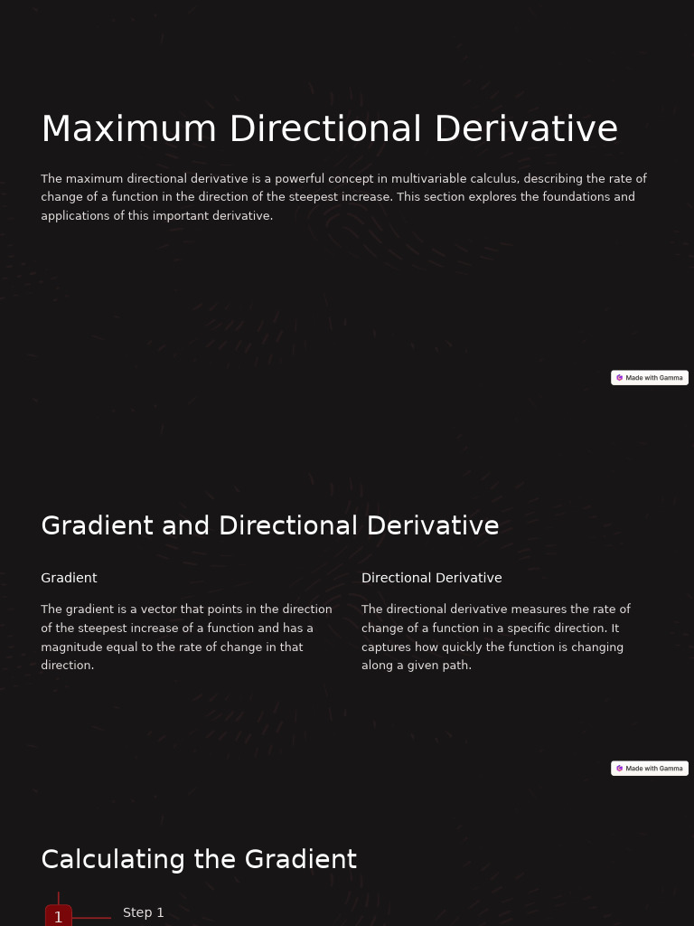 Maximum Directional Derivative | PDF | Derivative | Gradient