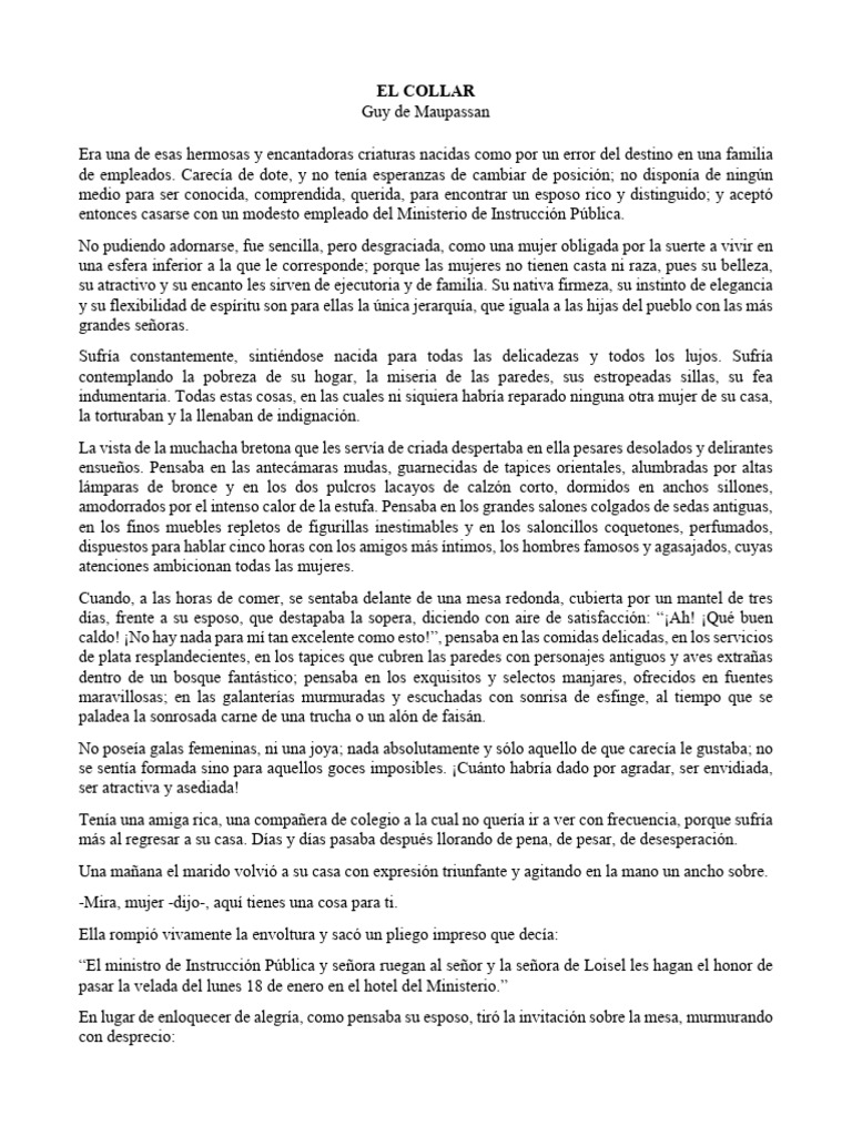 El Collar - Guy de Maupassant | PDF | Poesía