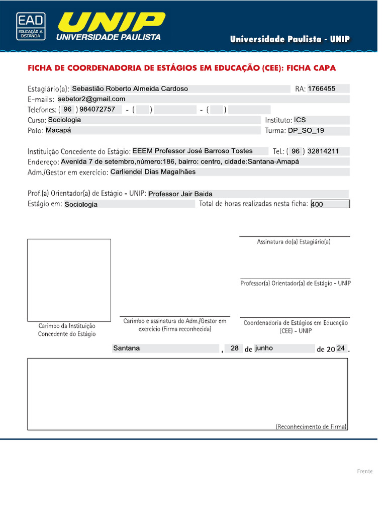 Ficha Cee Capa | PDF