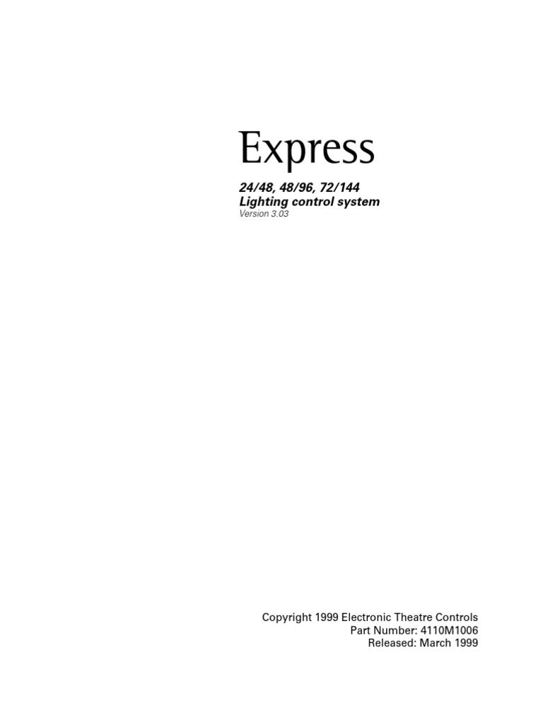 ETC Express 48 96 Lighting Console User Manual | PDF | Contractual Term ...