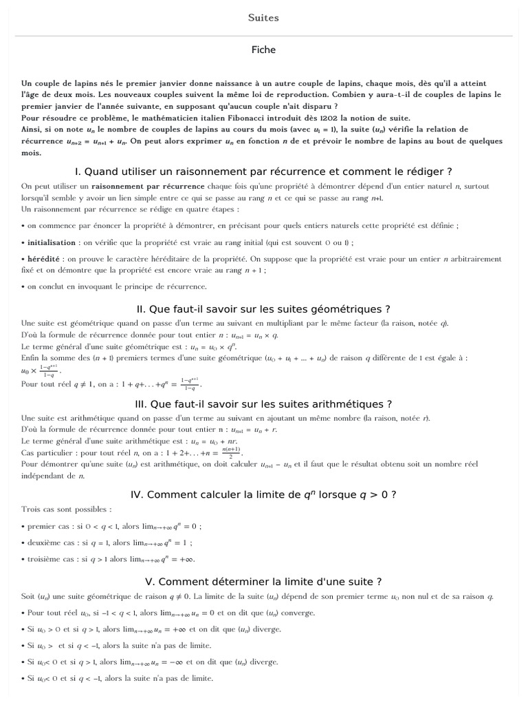 Terminale Specialite Mathematiques Suites | PDF | Logique mathématique ...