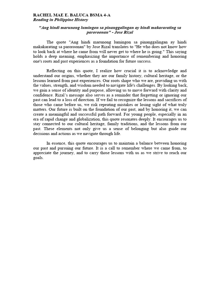 Importance of Remembering Our Roots | PDF | Social Science