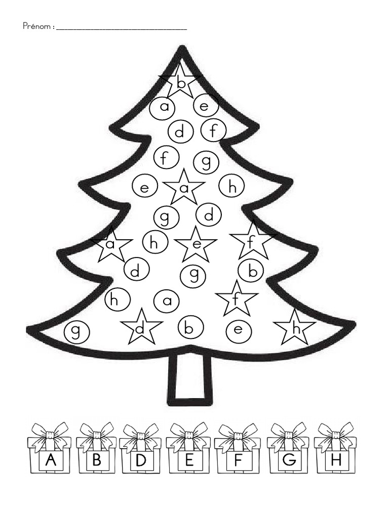 Sapin Correspondance Lettres Coloriage Noël | PDF
