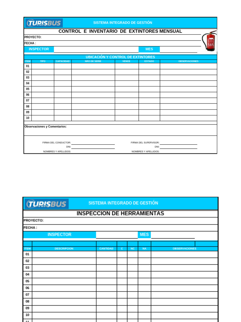 Control Inventario de Extintores | PDF