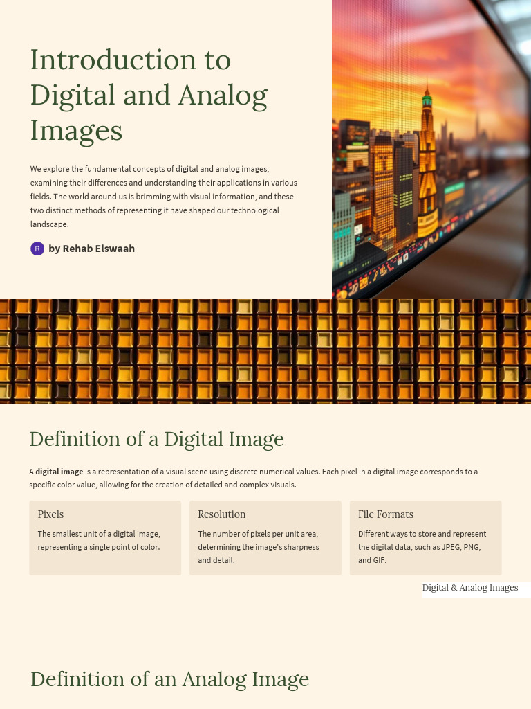 Digital vs. Analog Images Explained | PDF | Digital Image | Image