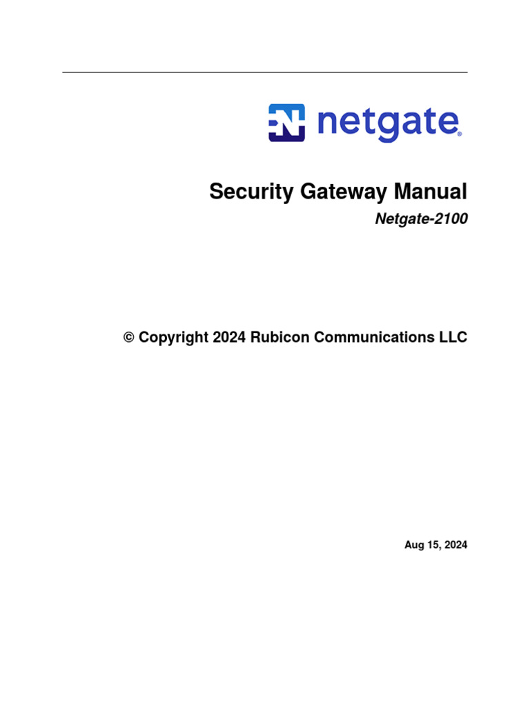 Netgate 2100 Security Gateway Manual | PDF | Network Switch | Ip Address