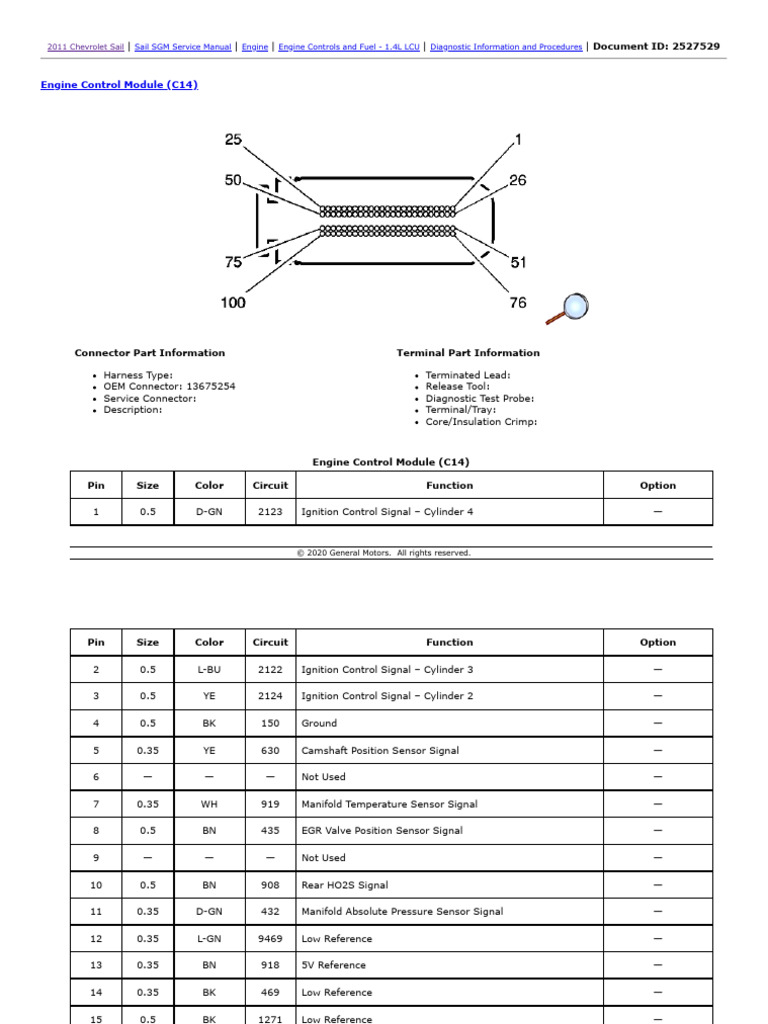 2011 Chevrolet Sail C14 | PDF | Electrical Connector | Fuel Injection