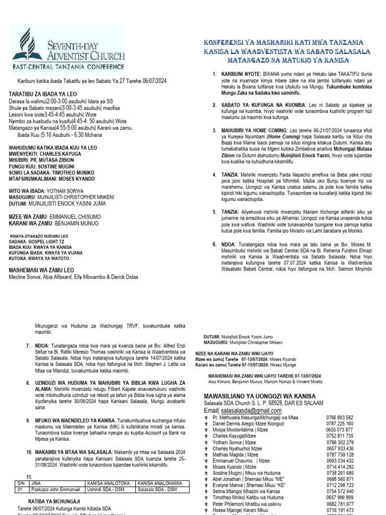 Matangazo 06.07.2024 | PDF