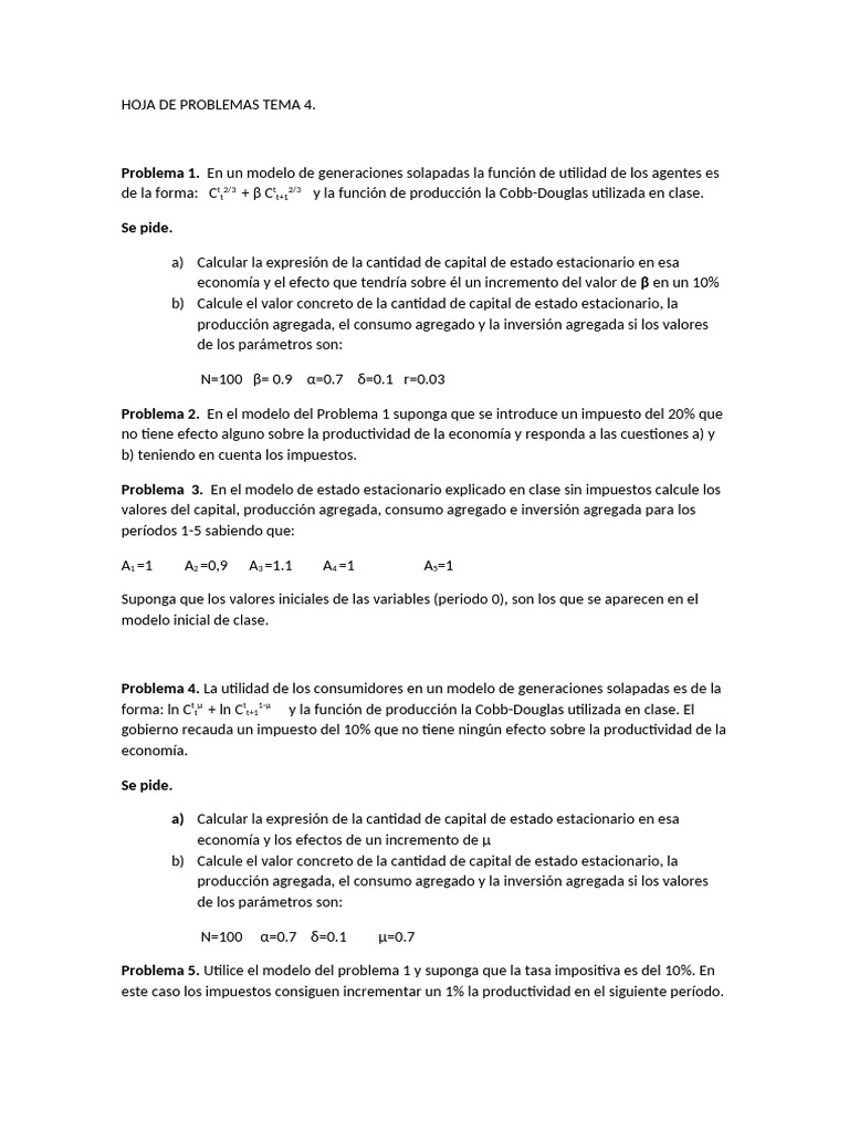 Problemas-Tema-4-8 Macro | PDF | Macroeconómica | Ciencias económicas