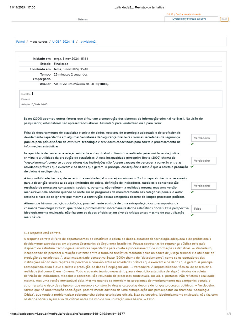 Atividade2 - Revisão Da Tentativa 2 | PDF | Polícia | Sociologia