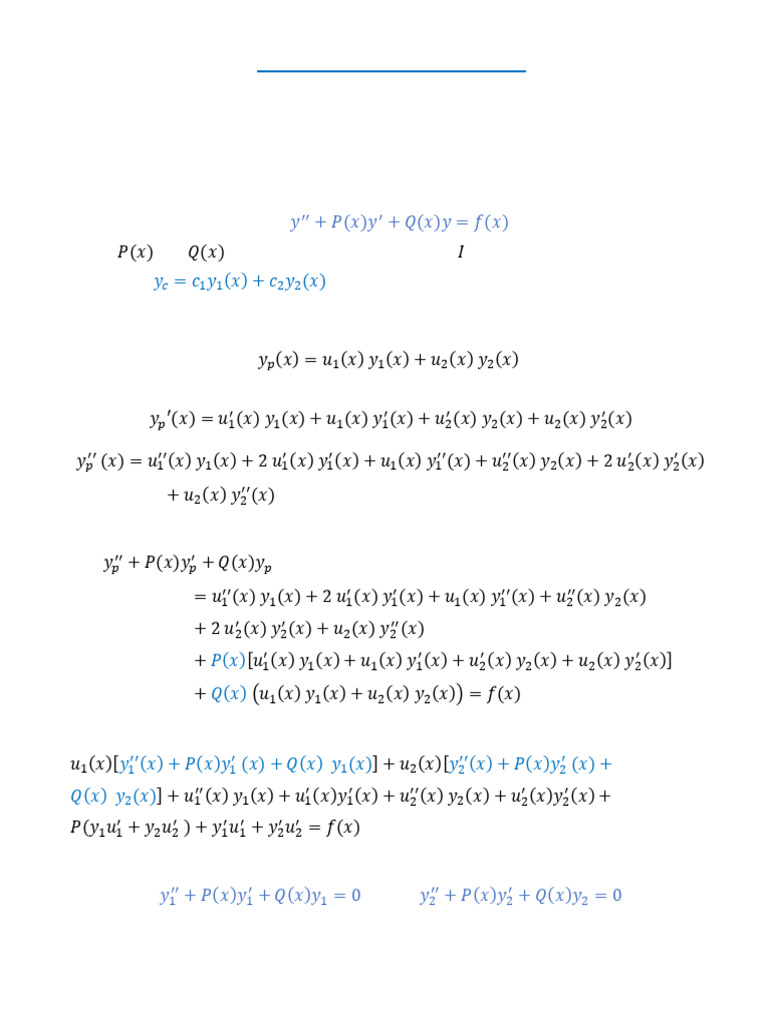 Variation of Parameters Method | PDF | Mathematical Analysis | Calculus