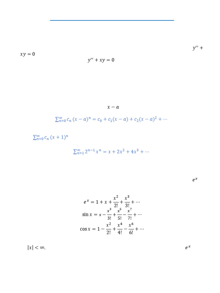 Power Series Solutions for DEs | PDF | Power Series | Analysis