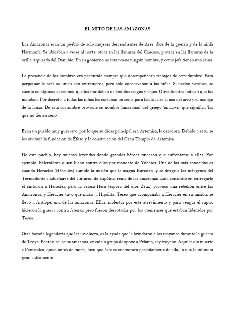 Mitos y Leyendas de las Amazonas | PDF