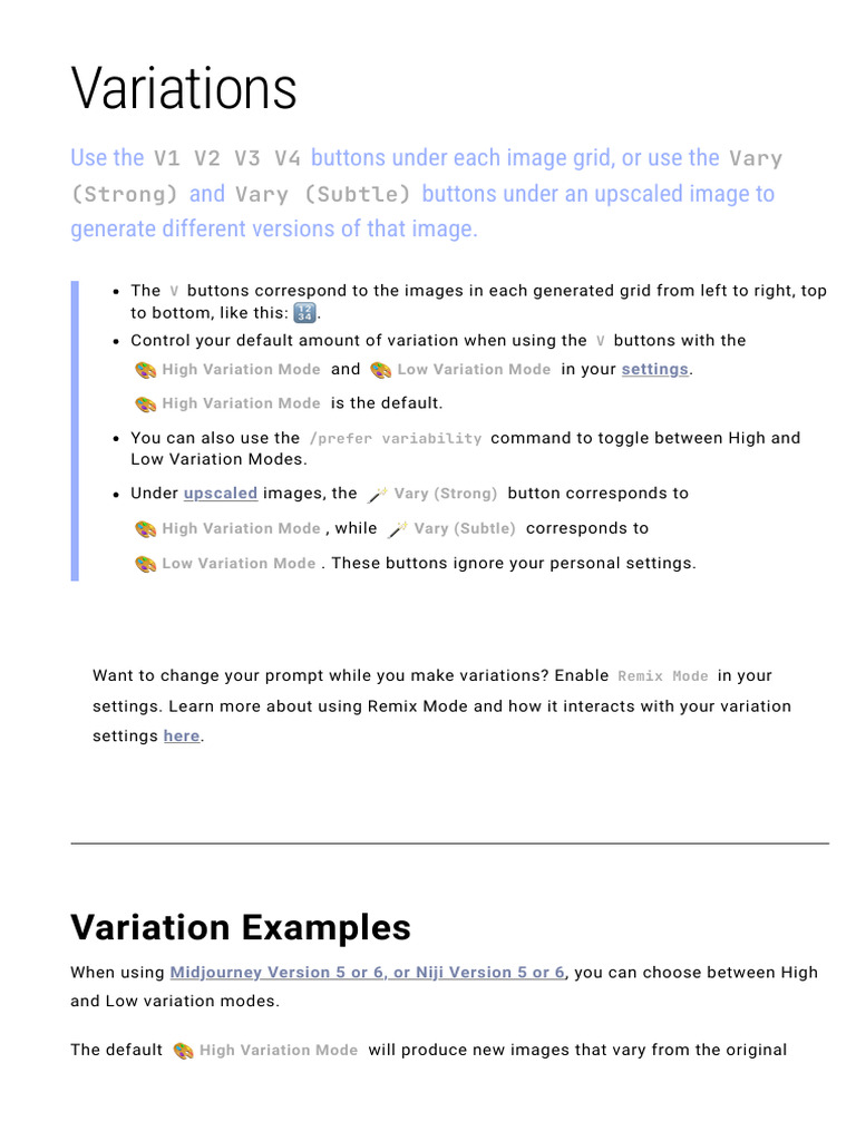Variations: Variation Examples | PDF