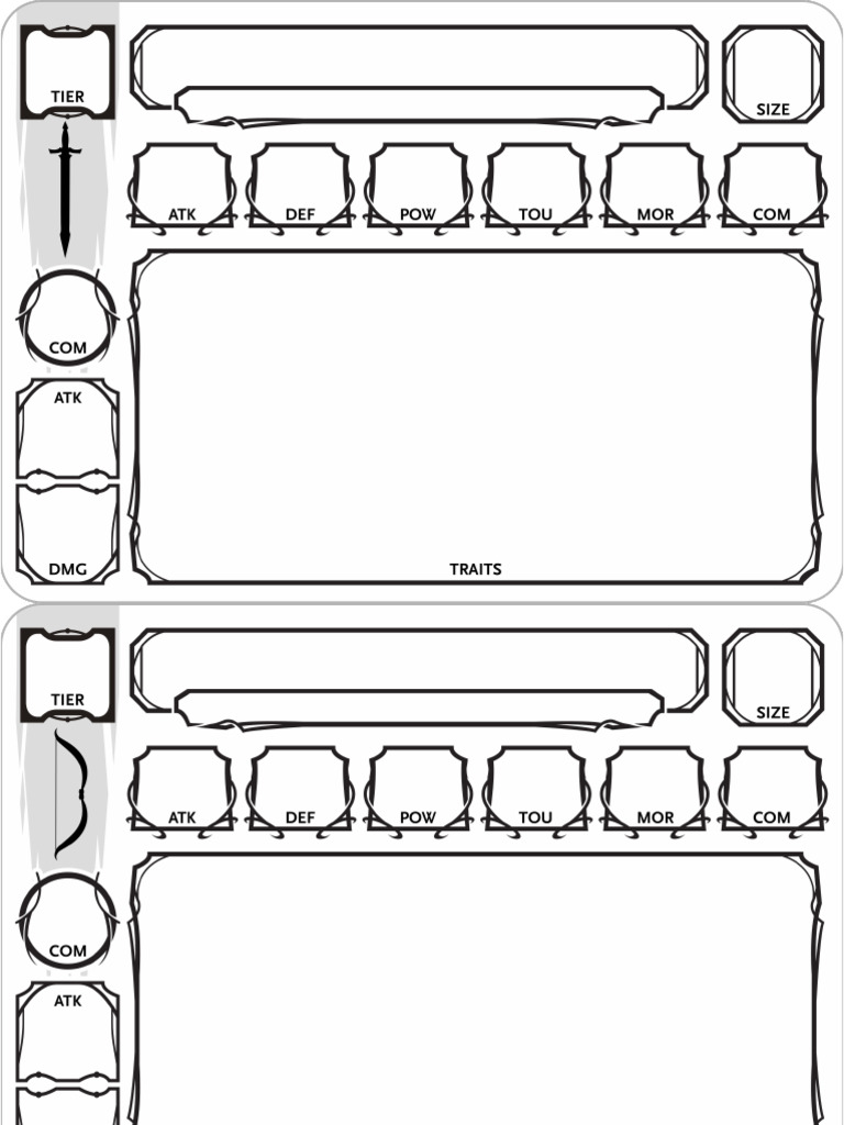 KW Unit Cards With Commander | PDF