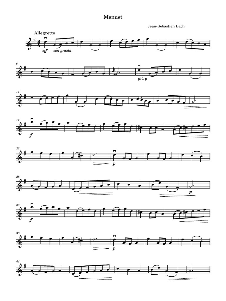 Menuet Bach | PDF