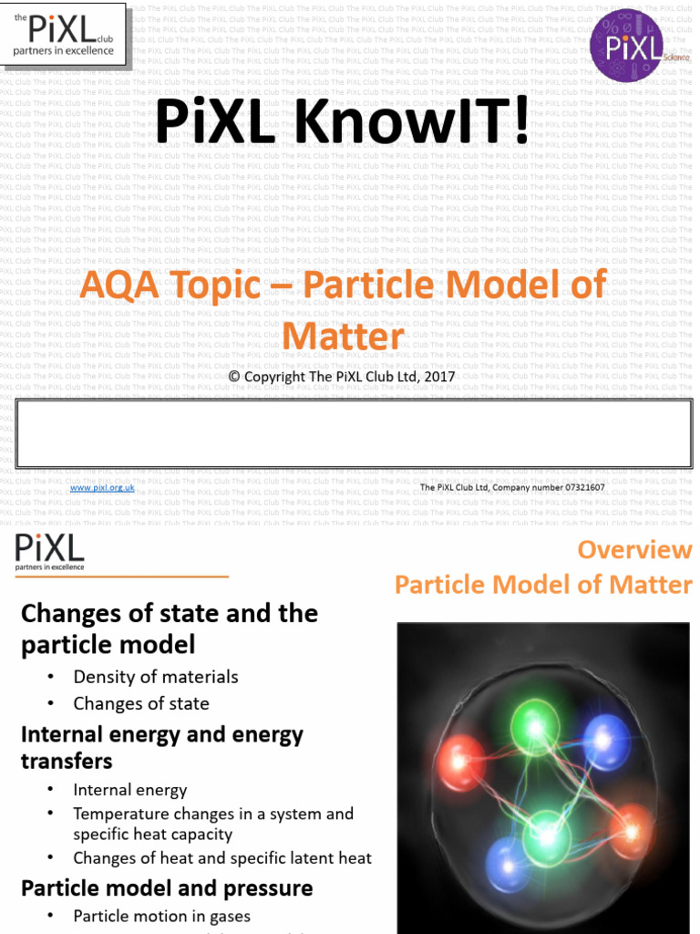 3 - Particle Model of Matter | PDF | Gases | Density