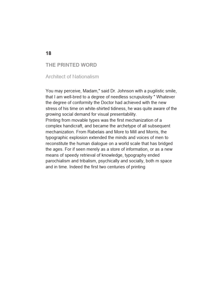 Marshall McLuhan - The Printed Word | PDF | Typography | Books