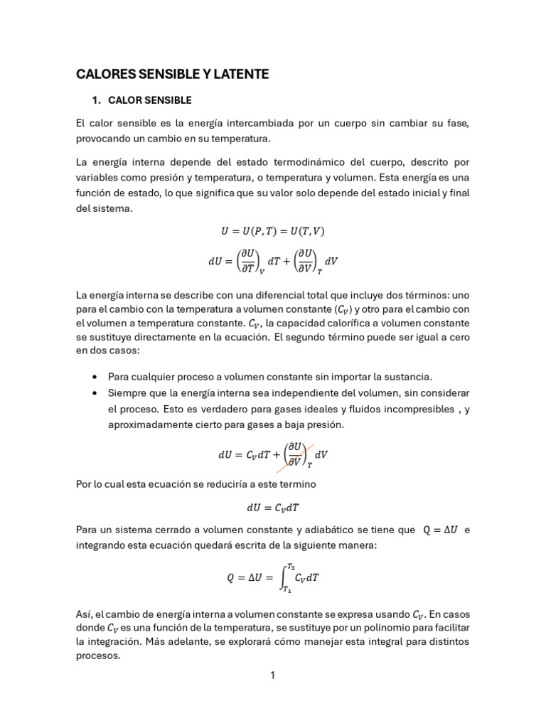 Modulo 1 Calores Sensible y Latente | PDF | Entalpía | Temperatura