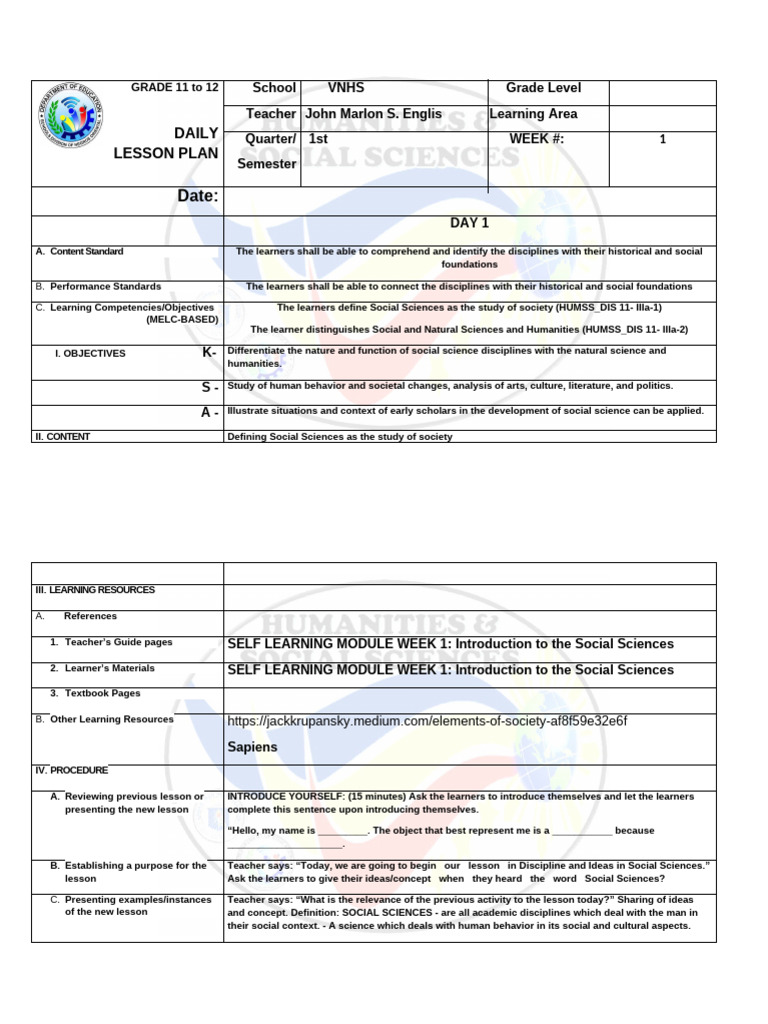 DISS DLP CO 1 | PDF | Learning | Social Sciences