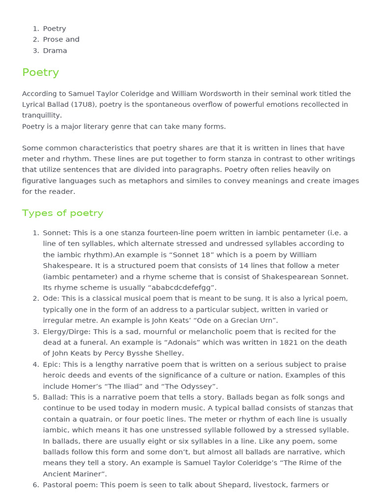 Year 10 Literature Week 4 | PDF | Poetry | Metre (Poetry)