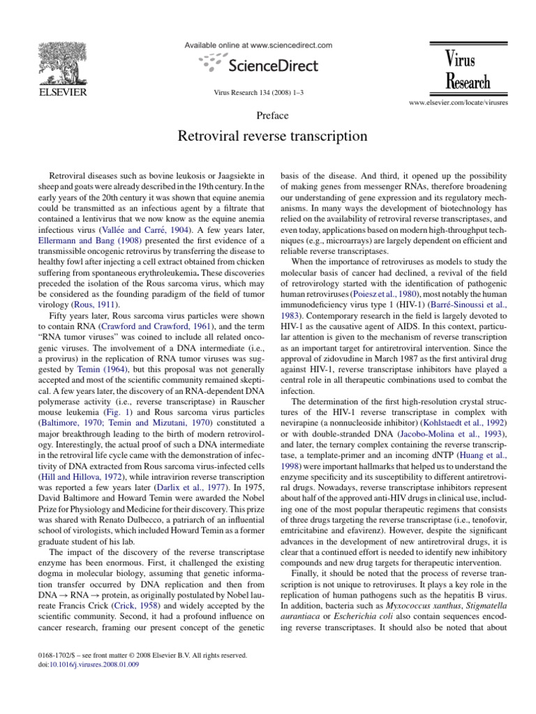 Retroviral Reverse Transcription | PDF | Wellness