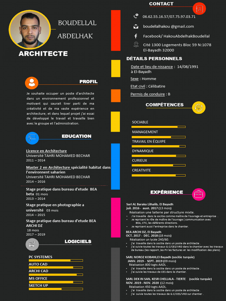 CV d'Architecte - Abdelhak Boudellal | PDF | Ingénierie | Conception