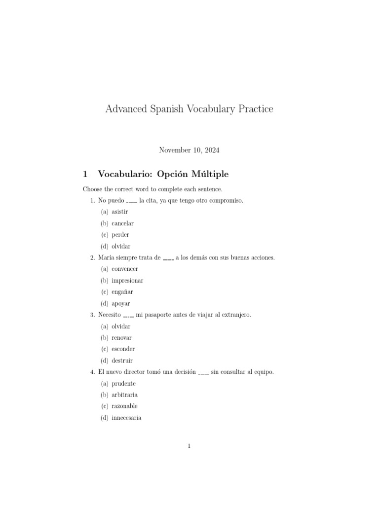 Vocabulary Exercises 2 | PDF