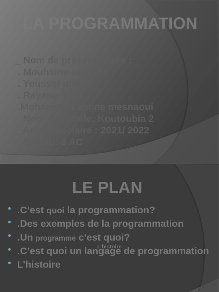 Présentation 2 | PDF | Programmation informatique | Programmation