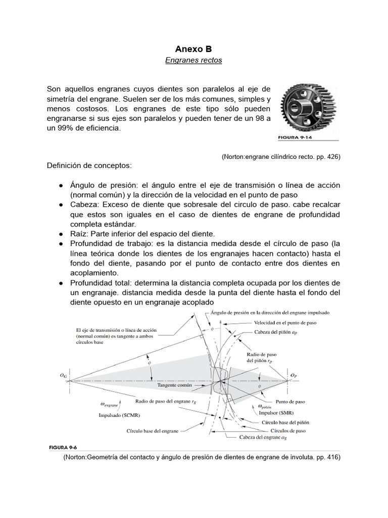 Anexo B: Engranes Rectos | PDF | Engranaje | Rodamiento (Mecánico)