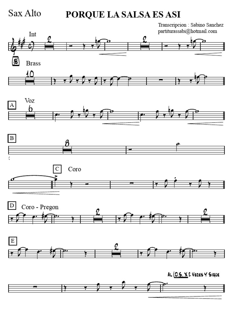 Por Que La Salsa Es Asi - Sax Alto PDF | PDF