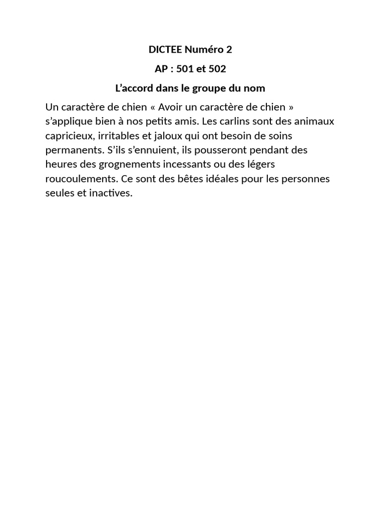 Dictee Numéro 2 | PDF | Fiction générale