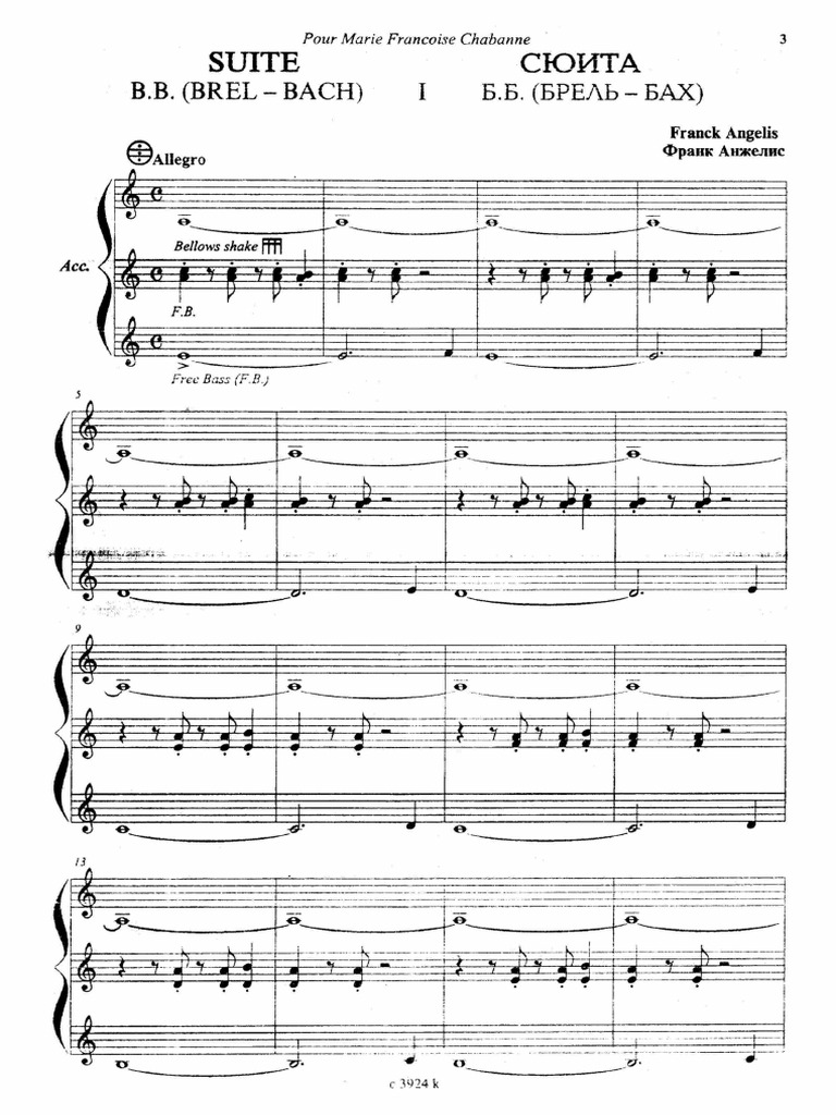 Franck Angelis - Suite (Brel-Bach) | PDF