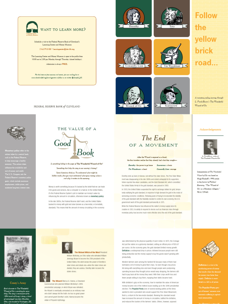 Oz Brochure | PDF | Gold Standard | The Wonderful Wizard Of Oz