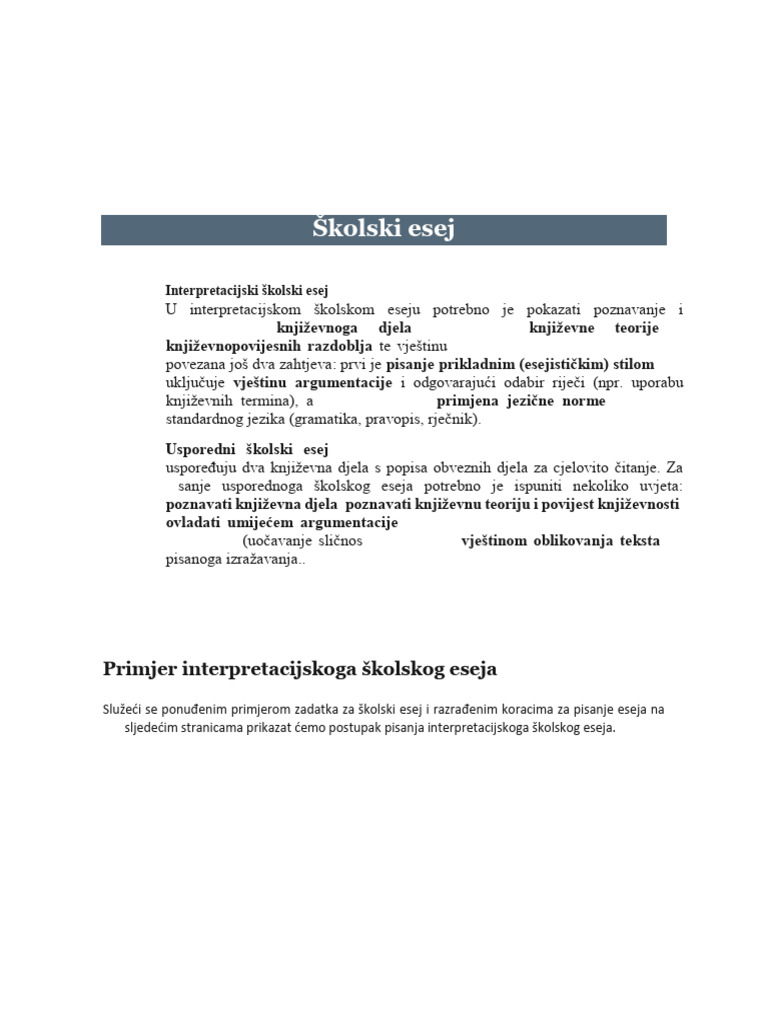 Esej I Sažetak | PDF