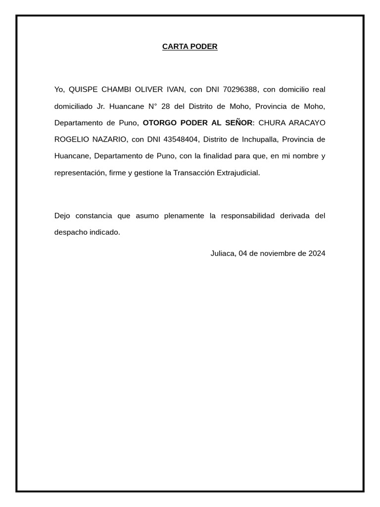 Carta Poder 1 | PDF