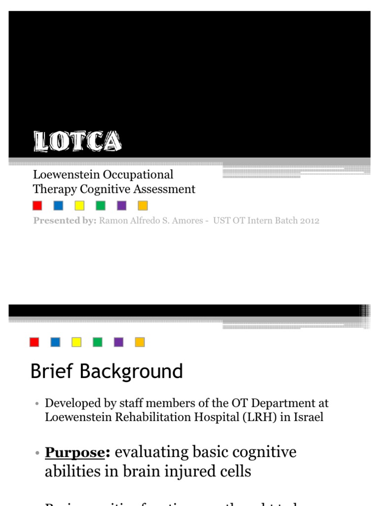 LOTCA Cognitive Assessment Overview | PDF | Shape | Multiple Choice