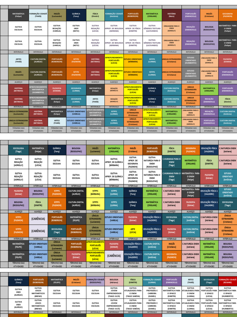 Horário Agosto 2024 - Breno | PDF | Ciências naturais | Science