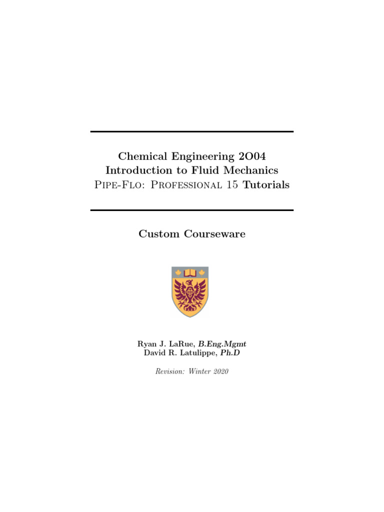 Pipe-Flo Professional Training Guide | PDF | Pressure | Fluid Dynamics