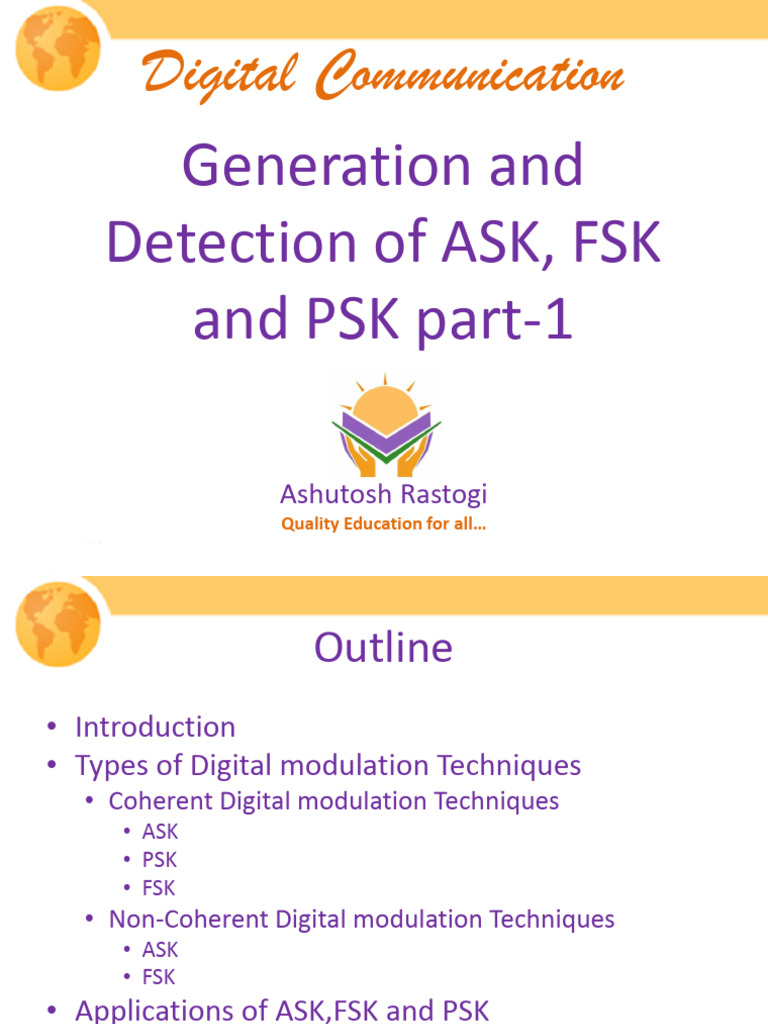 3-Generation and Detection of ASK, FSK and PSK part-1 | PDF | Modulation | Electronics