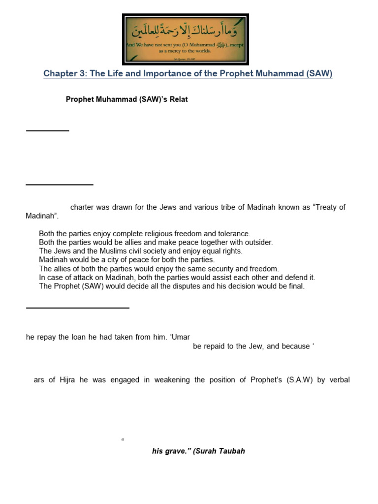Holy Prophet (SAW) and His Relation With The Non-Muslims | PDF ...