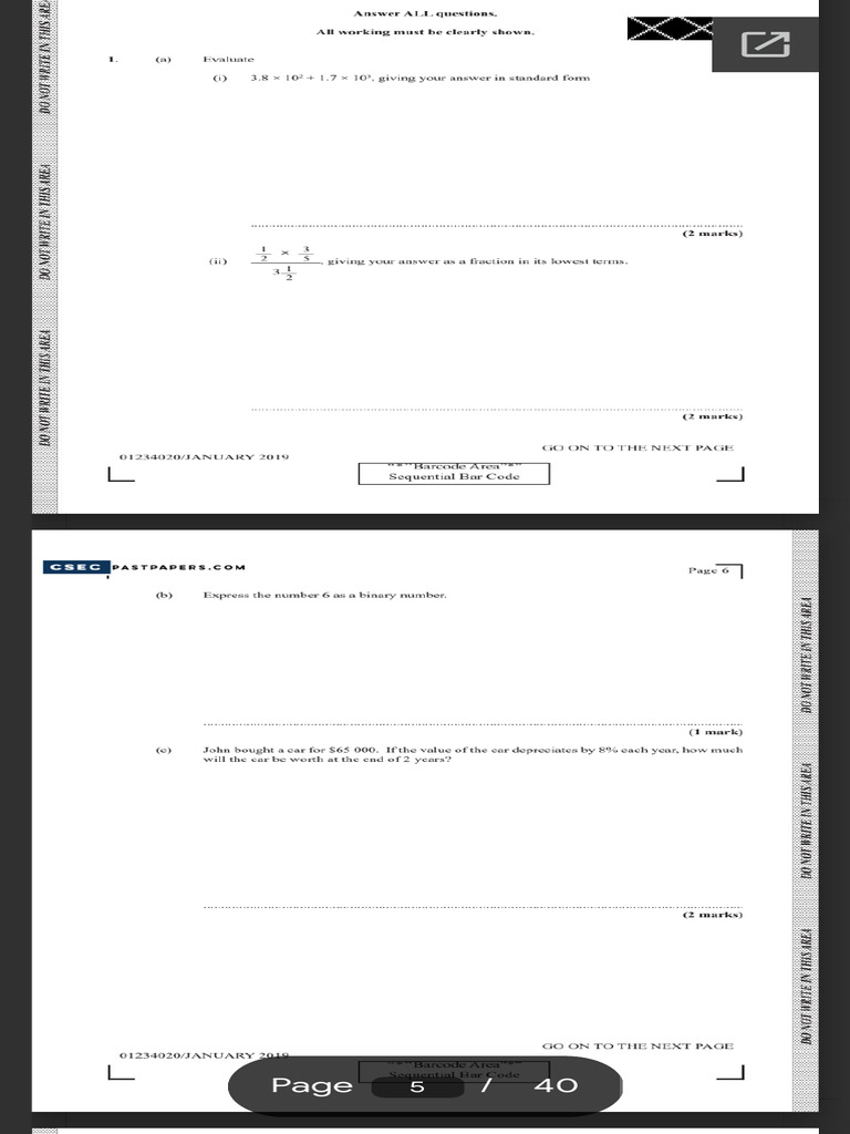 CSEC Past Papers Collection | PDF | Encodings | Computing